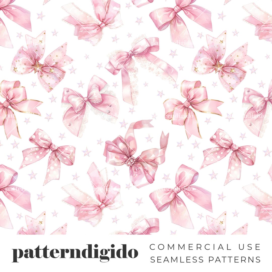 Pink Coquette Seamless Pattern, Repeating Pattern Files for Girls, Girl ...