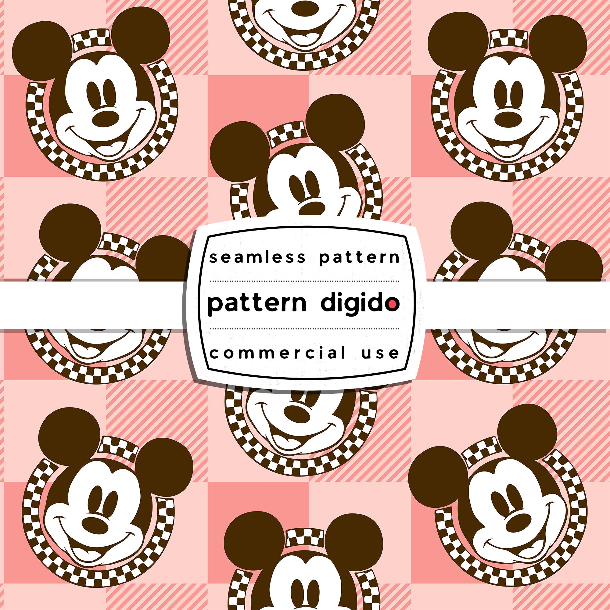 Mickey Mouse Seamless Repeat Pattern, Pink Mickey Pattern, Mickey ...
