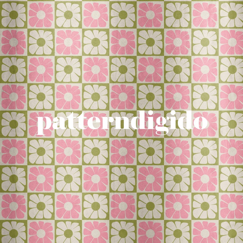 Groovy Checker Seamless Pattern, Retro Checkered Pattern, Checkerboard ...
