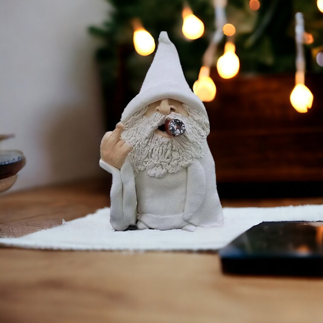 Swearing Gnome, Smoking Gnome, Cigar Gnome, Gnome With Beard, Resin ...