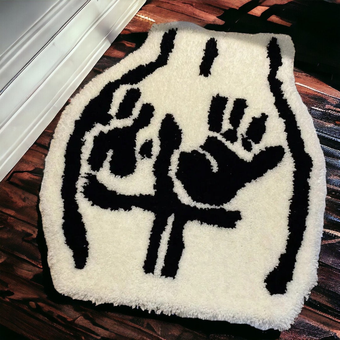 Handtufted Funny Bath Rug, Inappropriate Bath Rug, Rude Bath Mat , Bum ...