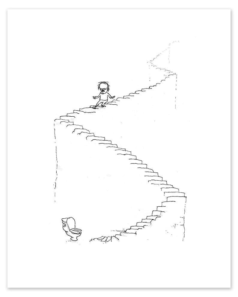 Toilet Walk Authentic Josh Mecouch Pants Art Print Signed - Etsy