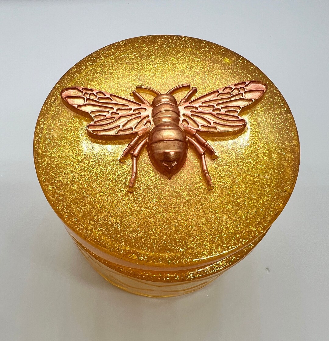 Resin Bee Jar, Trinket Jar, Home Decor, Ring Holder, Bee Enthusiast ...
