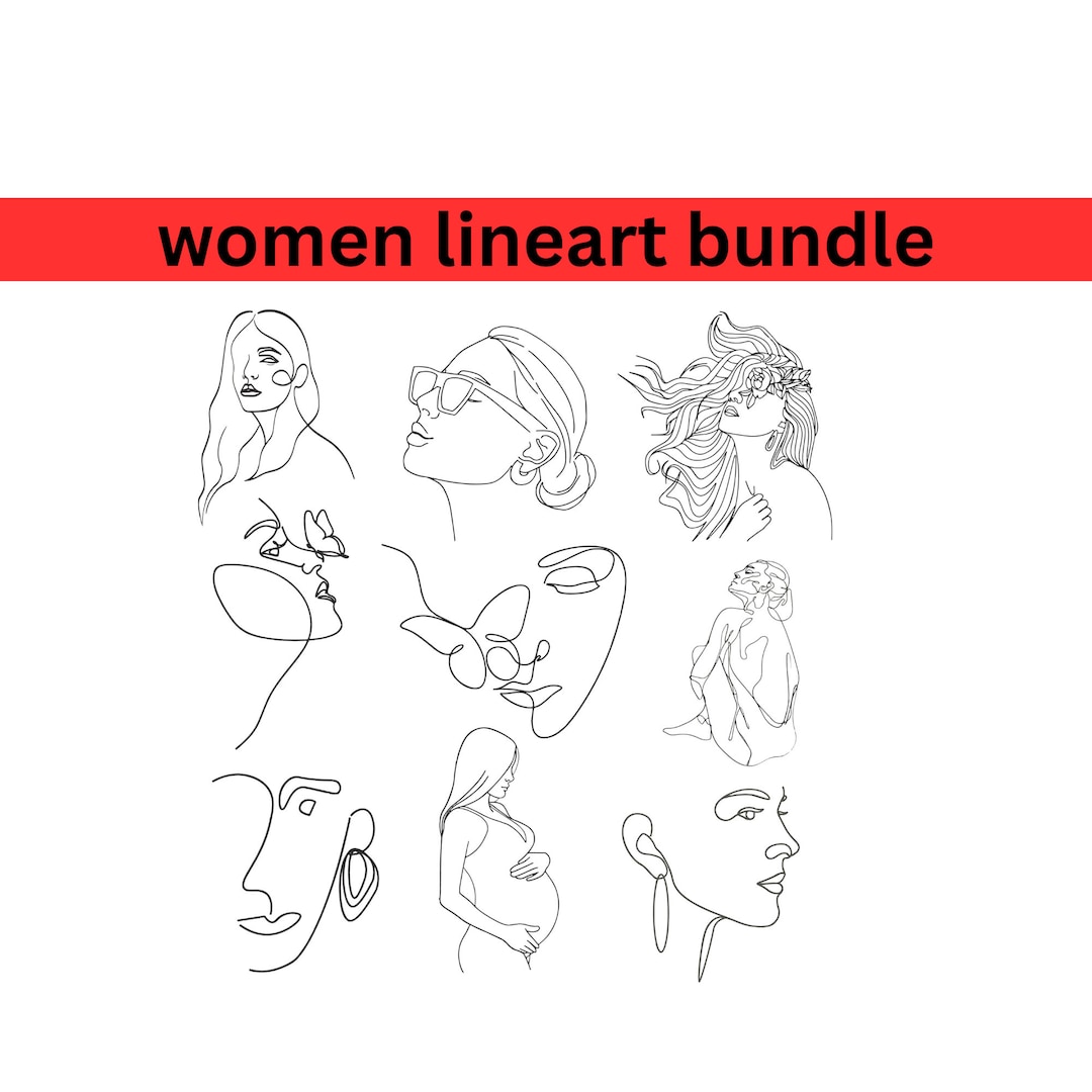 Line Art Woman Svg , Woman Art Svg , Woman Face Svg , Ladhy Line Art ...