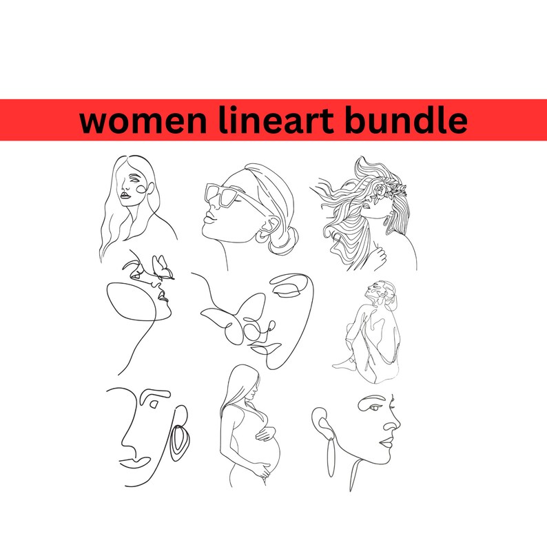 Line Art Woman Svg , Woman Art Svg , Woman Face Svg , Ladhy Line Art ...