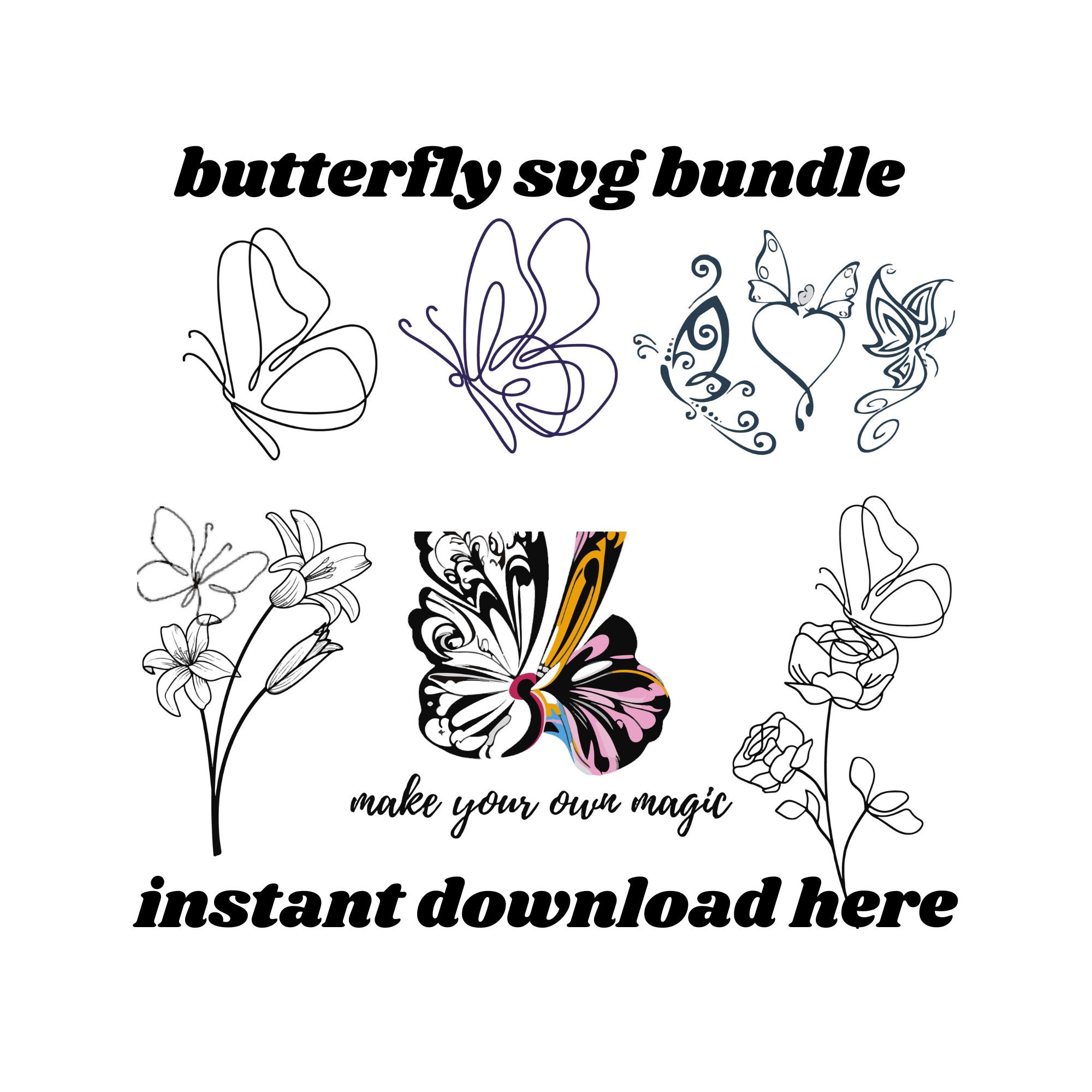 Butterfly Svg Bundle , Retro Butterfly Svg , Butterfly Quotes Svg ...