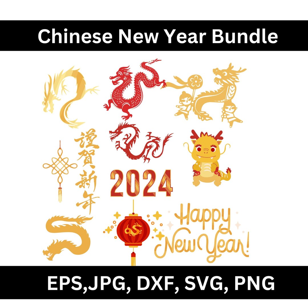 Dragon Bundle Svg , Dragon Chinese Svg , Chinese Dragon , Happy New ...