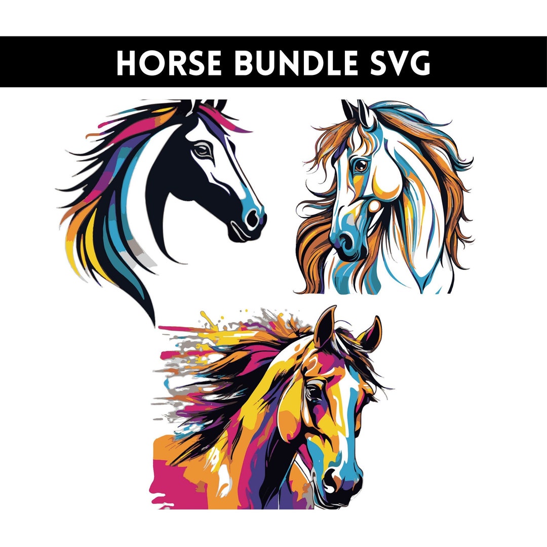 Rainbow Horse Png , Horse Png Bundle , Digital Horse Art , Horse Design ...