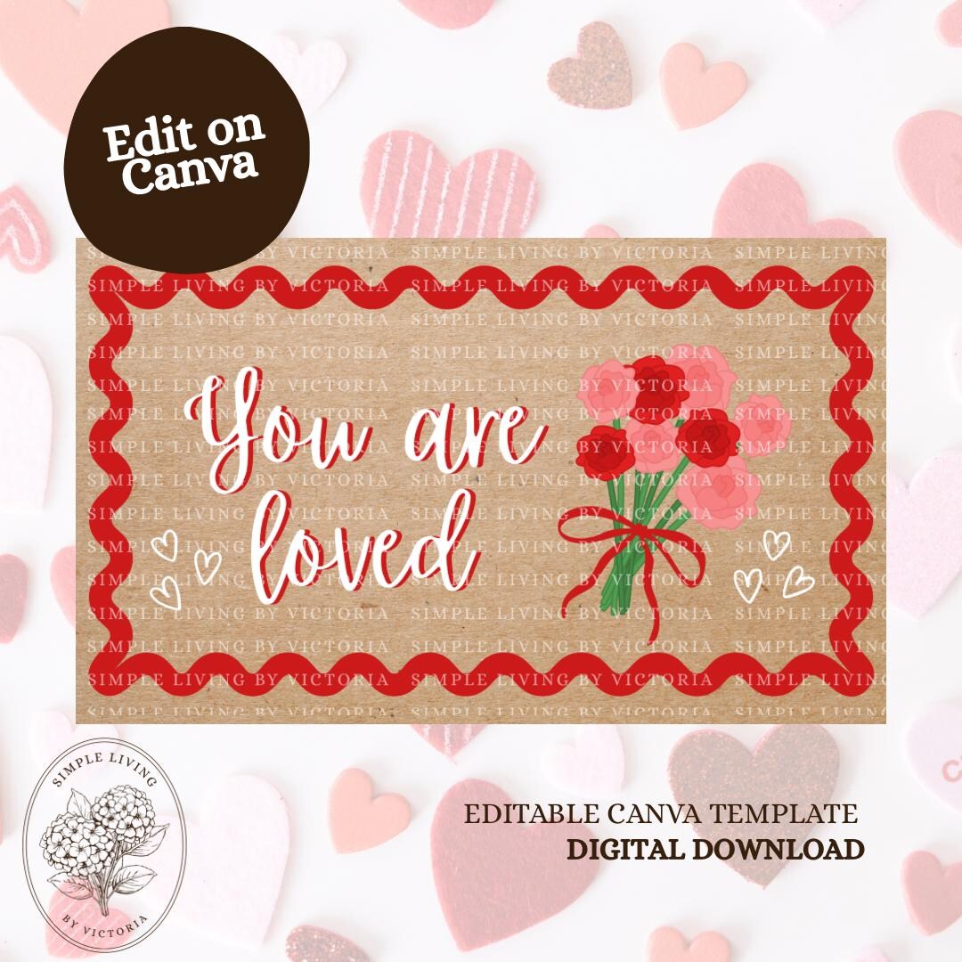 You Are Loved | Valentine Party Banner Template | Valentines Day Banner ...