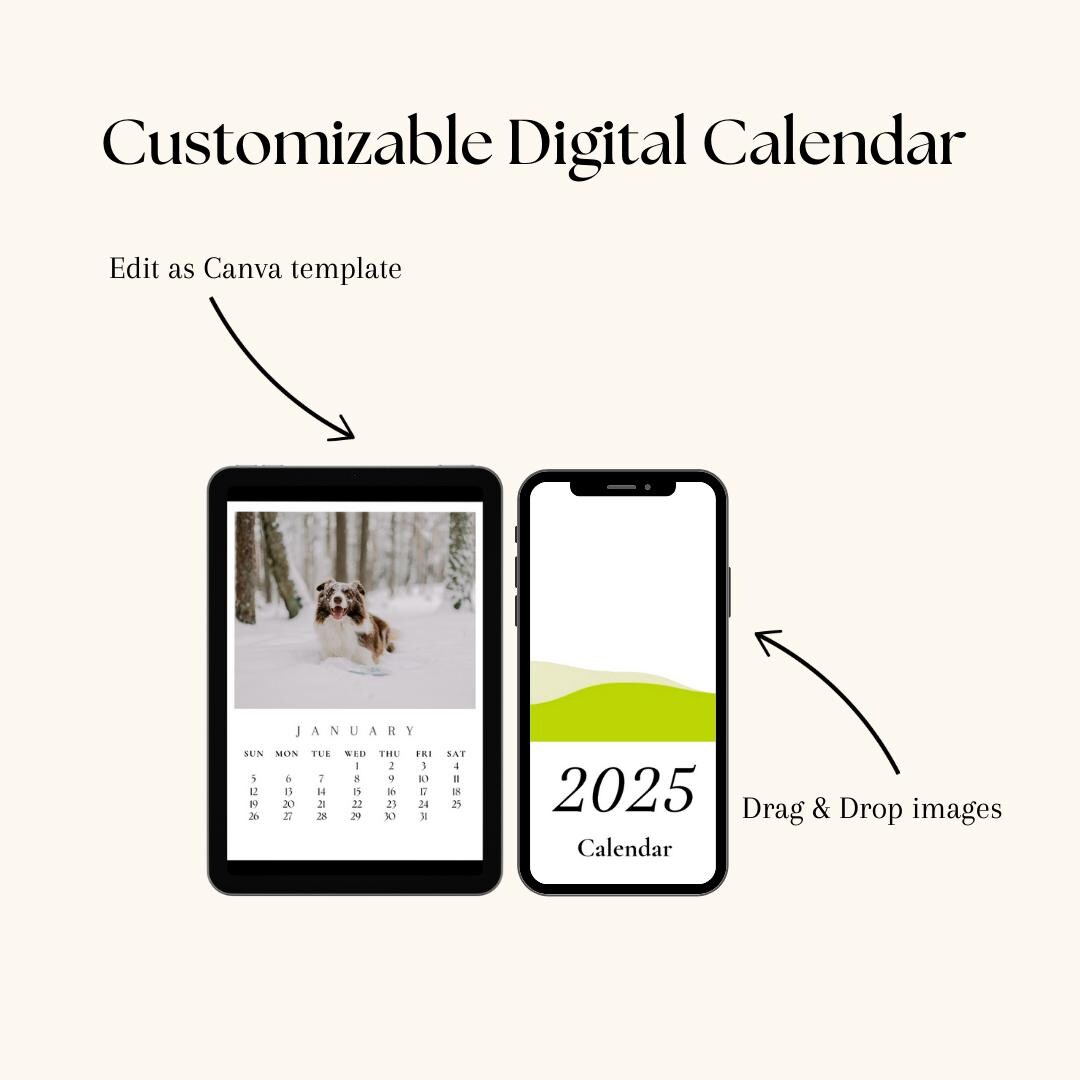 Customizable 2025 Calendar, Calendar Templates, Calendar PDF, Printable ...