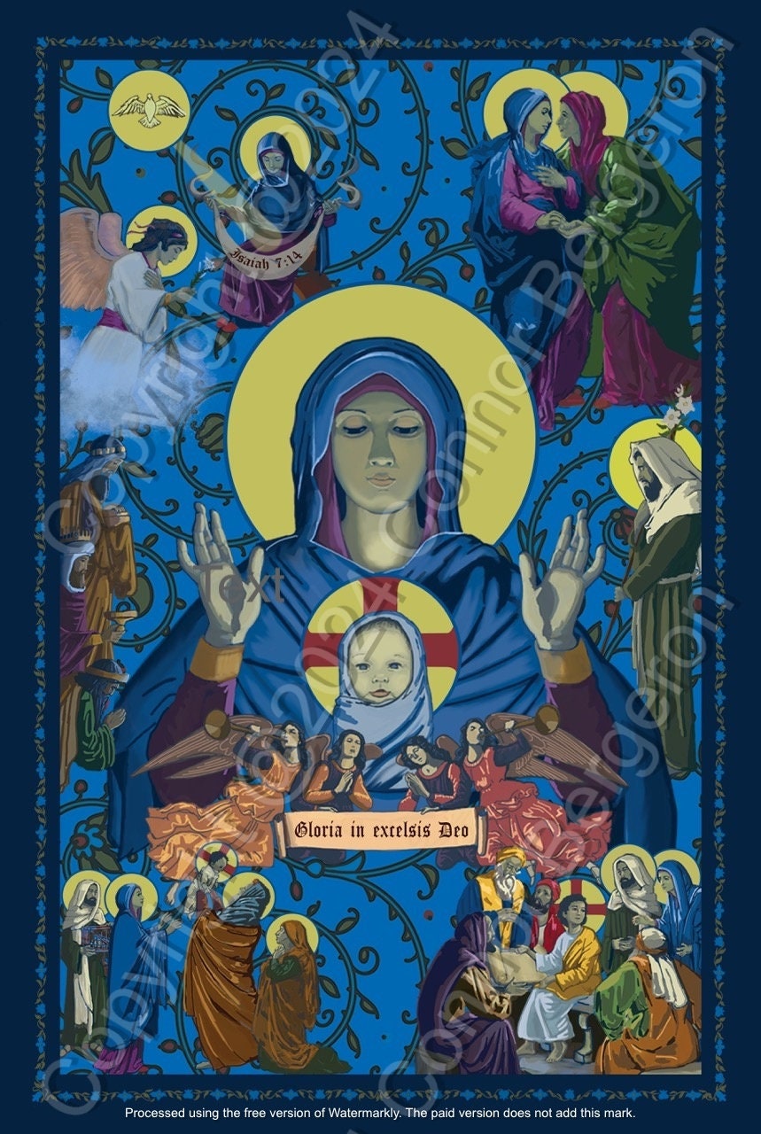 The Joyful Mysteries, Rosary Art Print, Catholic Wall Art 3 Sizes - Etsy