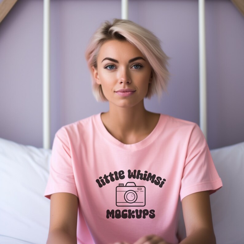 Bella Canvas 3001 Pink Tshirt Mockup | 3001 Pink T-shirt Mock-up | Real ...