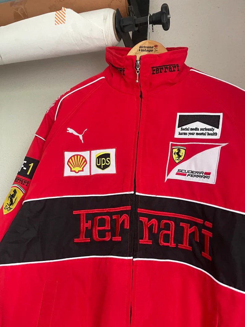 F1 Ferrari Racing Jacket, Ferrari Vintage Jacket, Formula 1 Team Jacket ...