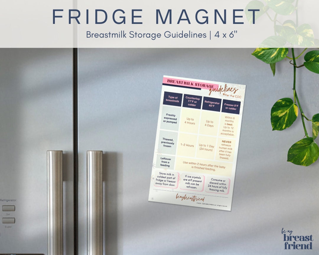 Breastmilk Storage Guidelines | Fridge Magnet 4x6 - Etsy