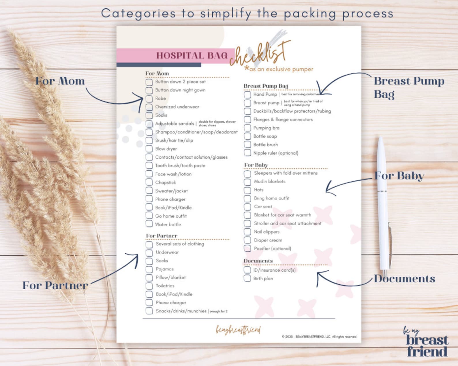 Hospital Bag Checklist - for the Exclusive Pumper | Pregnancy ...