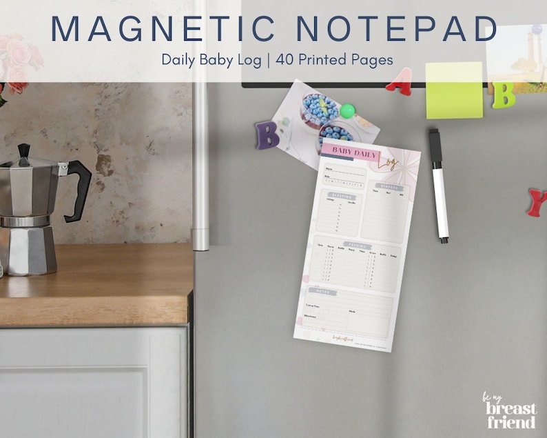 Baby Daily Log | Magnetic Fridge Notepad - Etsy