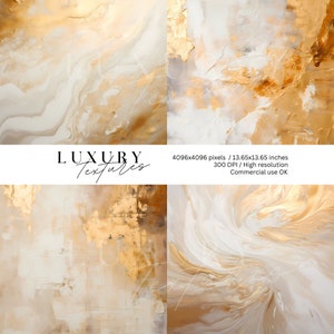 Gold Digital Paper, White Gold, Gold Glam Paper, Acrylic Paper, Painted ...