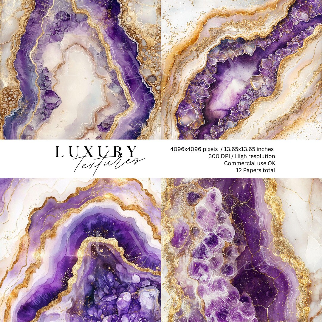 Geode Digital Paper, Agate Quartz Texture, Crystal Digital Backgrounds ...