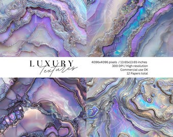 Holographic Paper, Crystal Rocks, Iridescent, Glowing, Silver, Diamonds ...