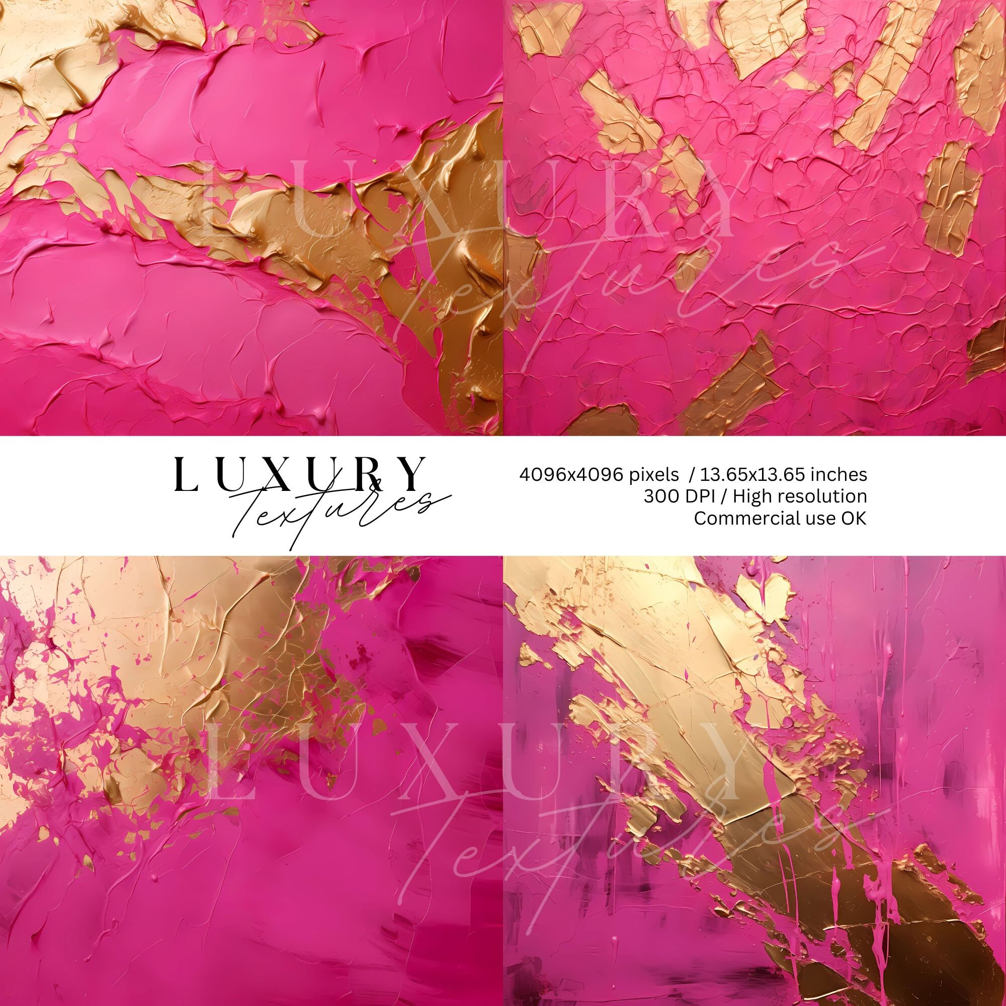 Pink Digital Paper, Hot Pink Gold, Gold Glam Paper, Acrylic Paper ...