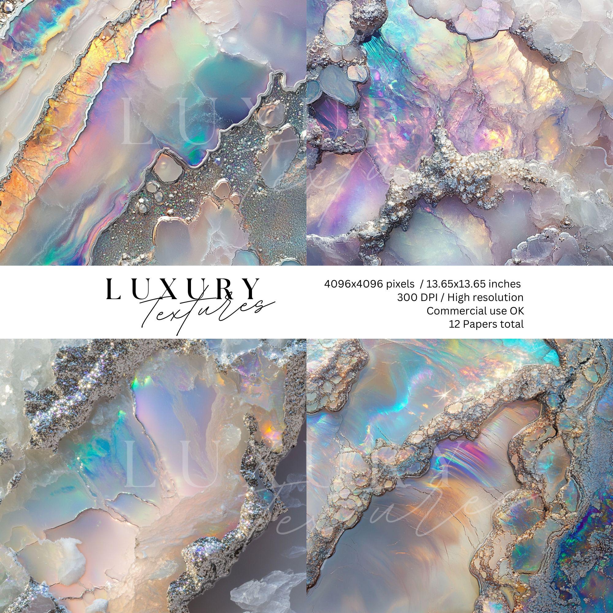 Holographic Paper, Crystal Rocks, Iridescent, Glowing, Silver, Diamonds ...