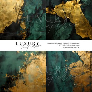 Green Digital Paper, Emerald Gold, Gold Glam Paper, Acrylic Paper ...