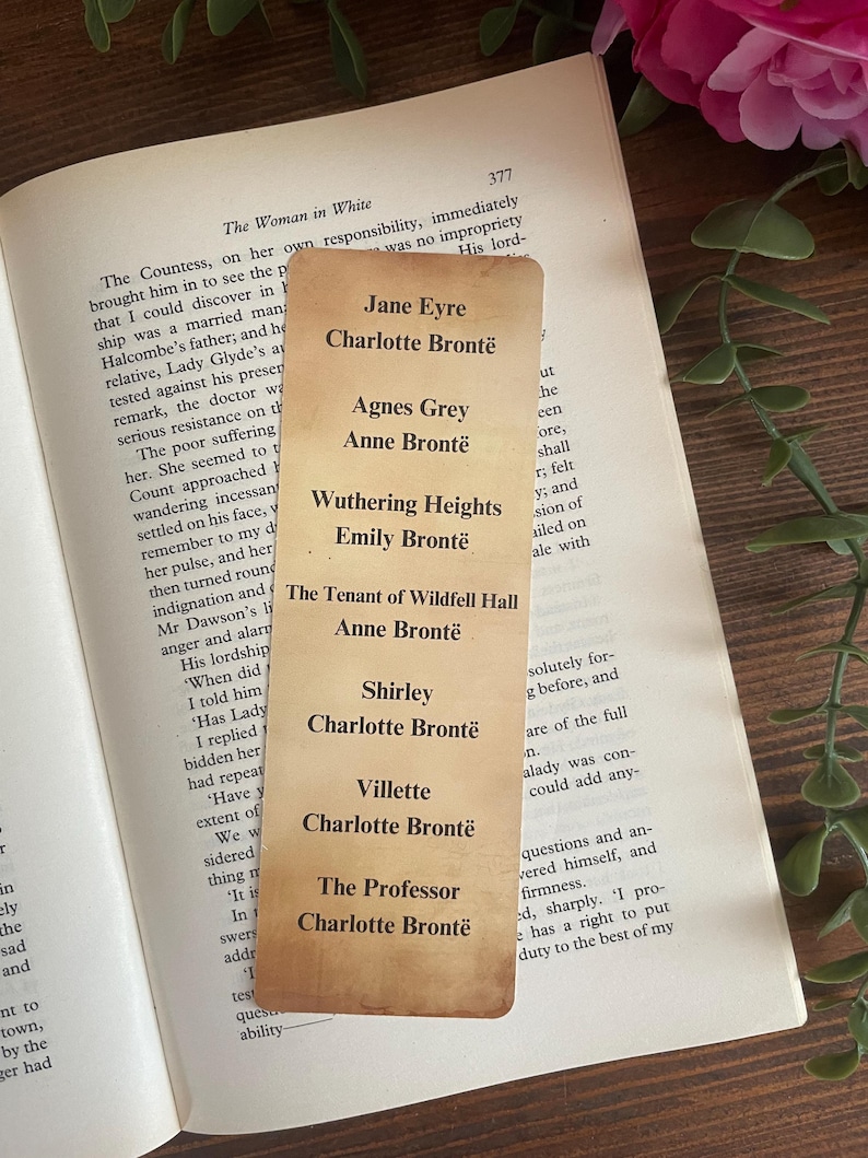 Brontë Sisters Bookmark – Jane Eyre Wuthering Heights Literary Gift ...