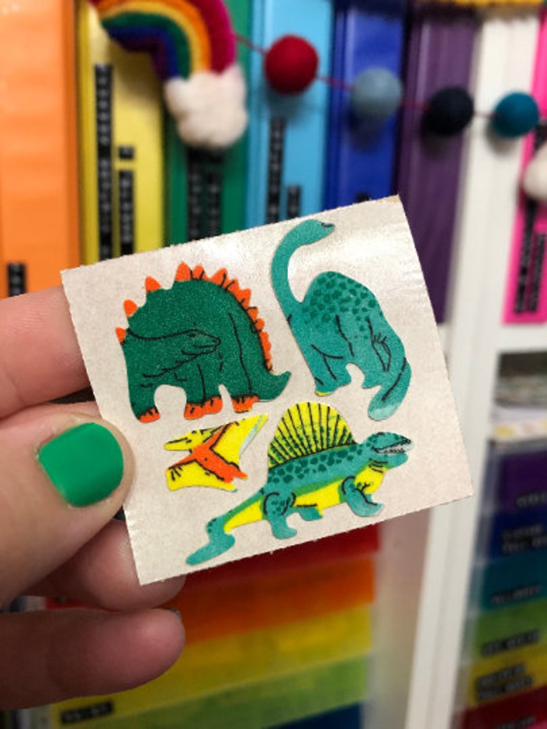 Vintage Fuzzy Flocked Stickers Dino Dinosaur - Etsy