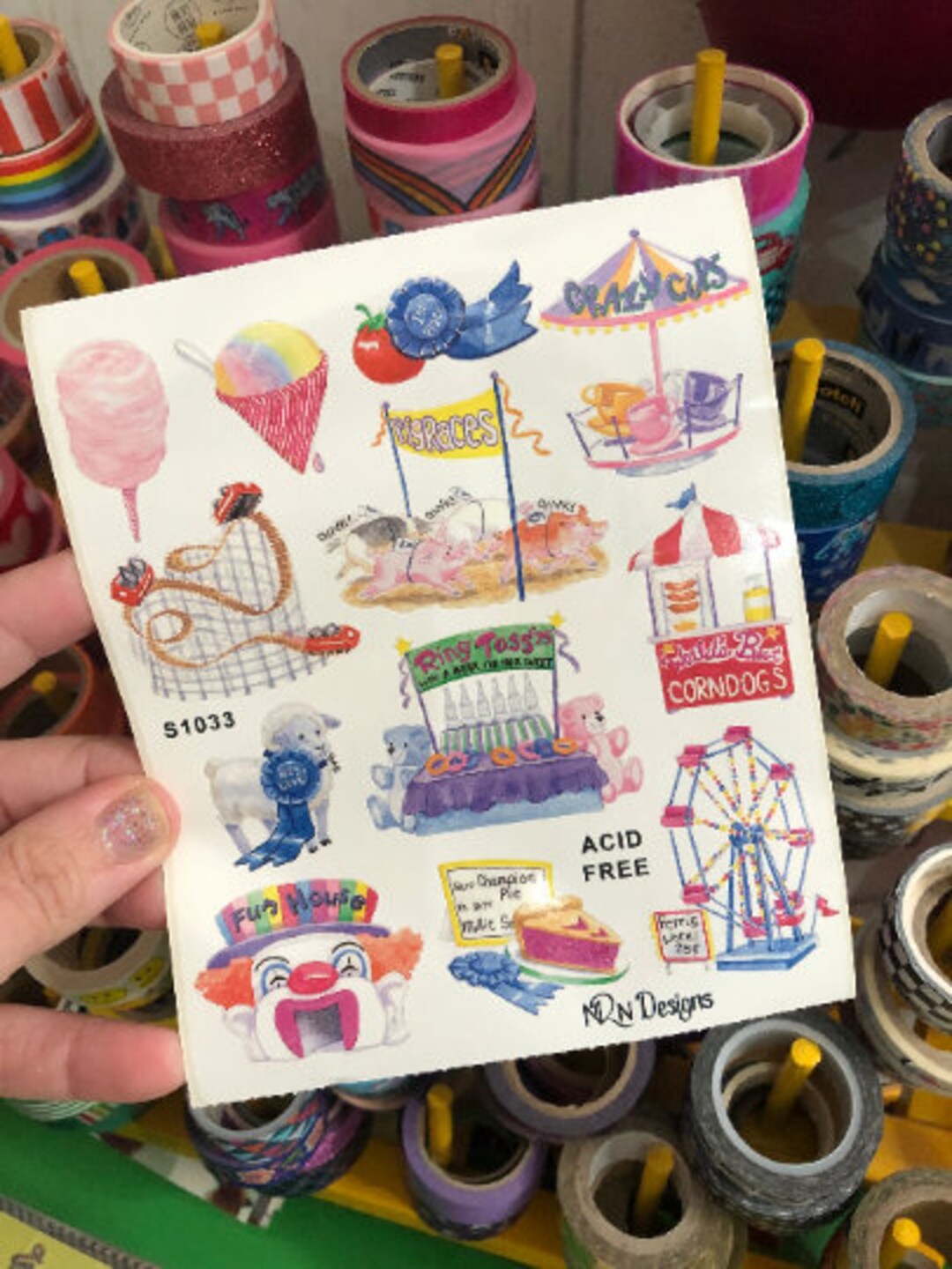 Vintage Sheet of Circus Carnival Fair Stickers - Etsy