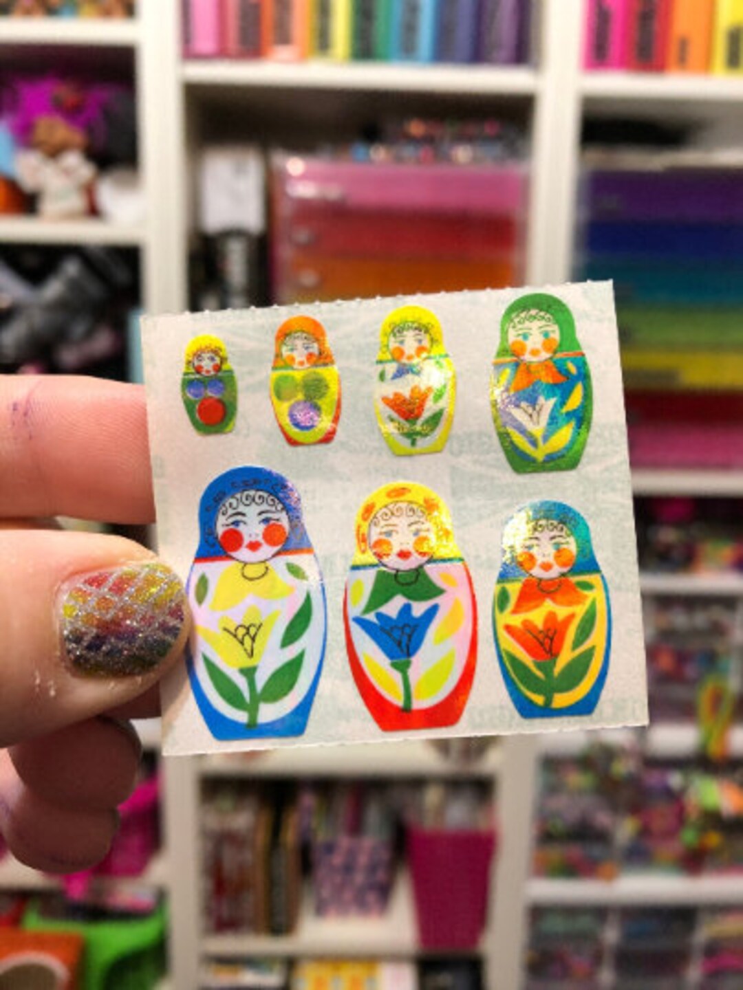 Vintage Pearl Iridescent Opal Stickers Nesting Dolls - Etsy