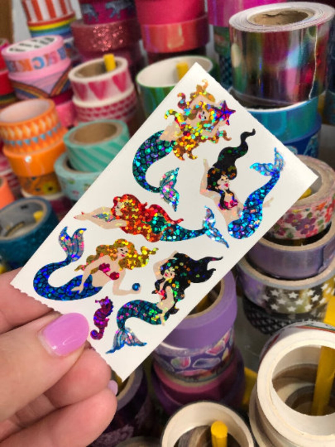 Hambly JR Rainbow Sparkle Prismatic Stickers Mermaid - Etsy
