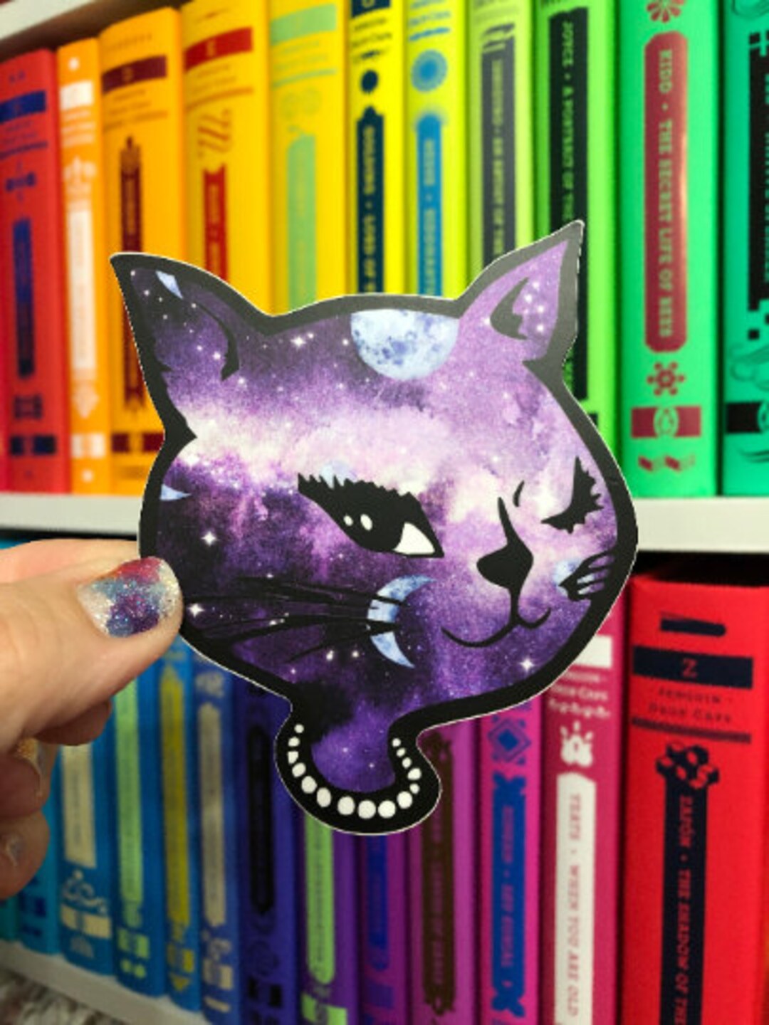 Retro Winking Cat Sticker Space Galaxy - Etsy