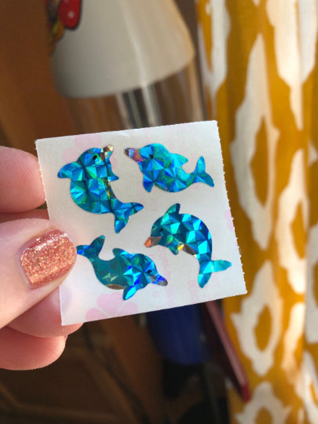 Vintage Great 7 Prismatic Sparkle Rainbow Stickers Dolphin - Etsy