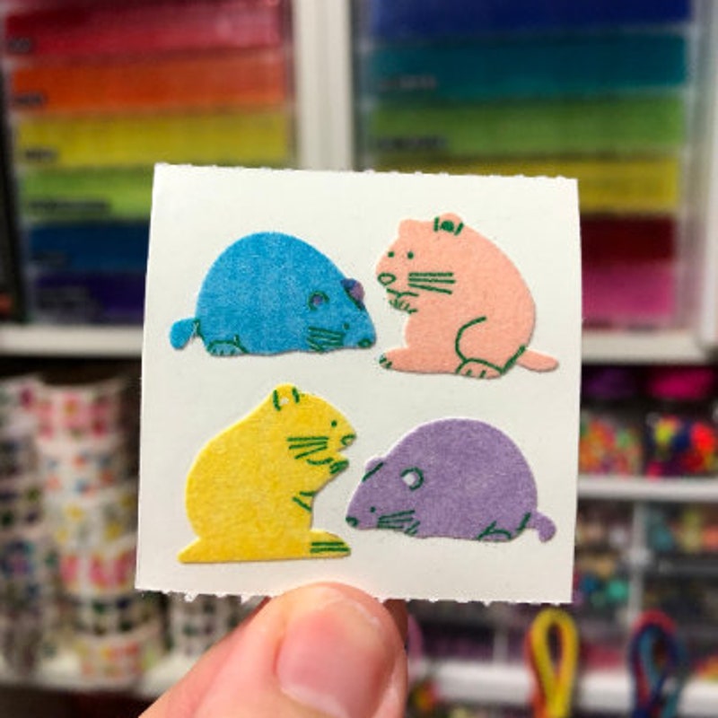 Flocked Stickers - Etsy