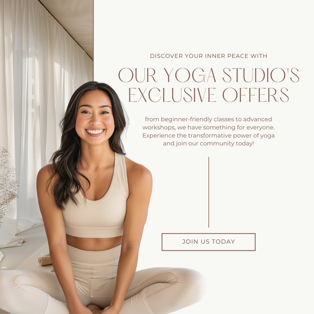 Yoga Instagram Post Templates: Wellness & Fitness Social Media (30 ...