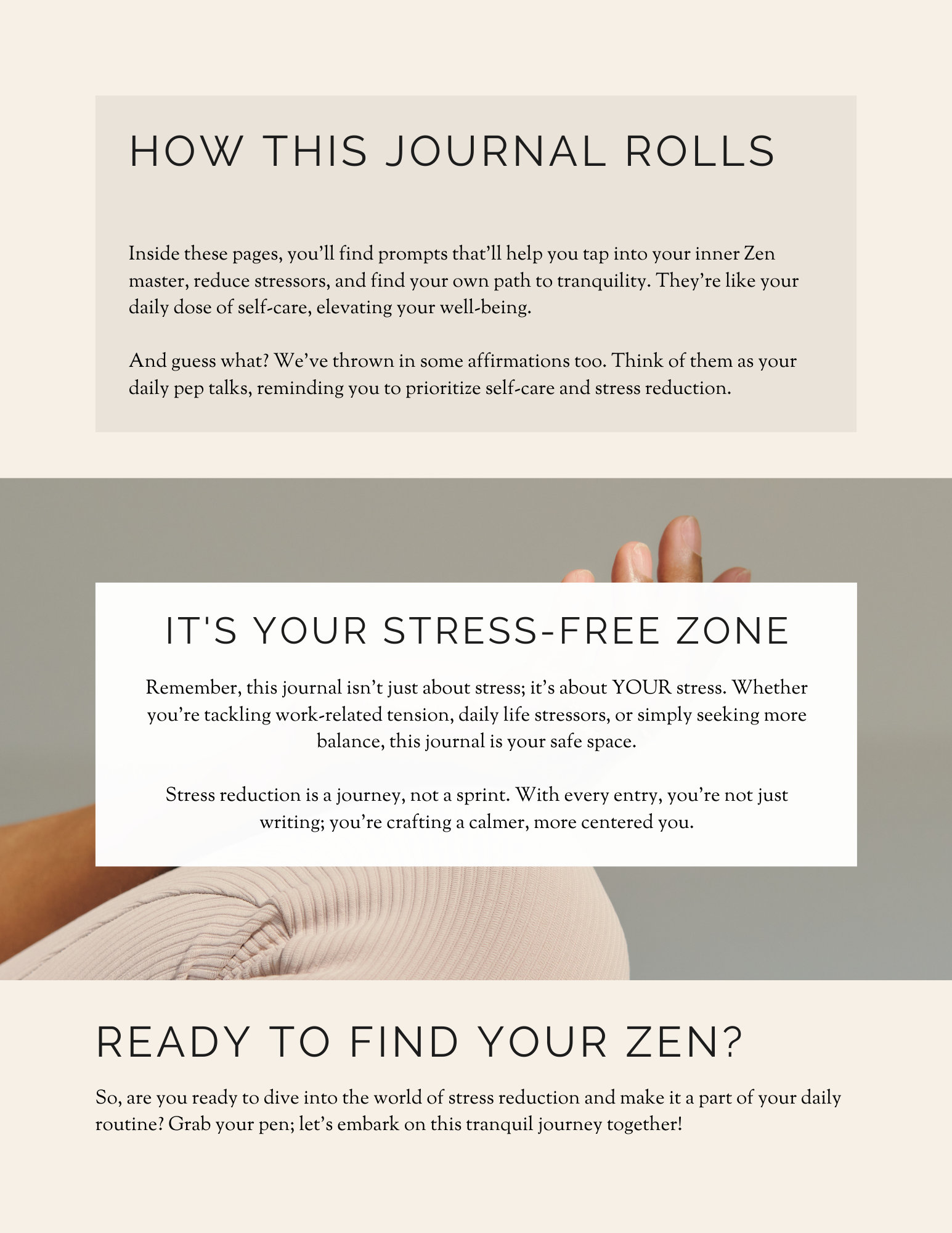Stress Relief Journal, Tranquil Journals, Digital Download Editable ...