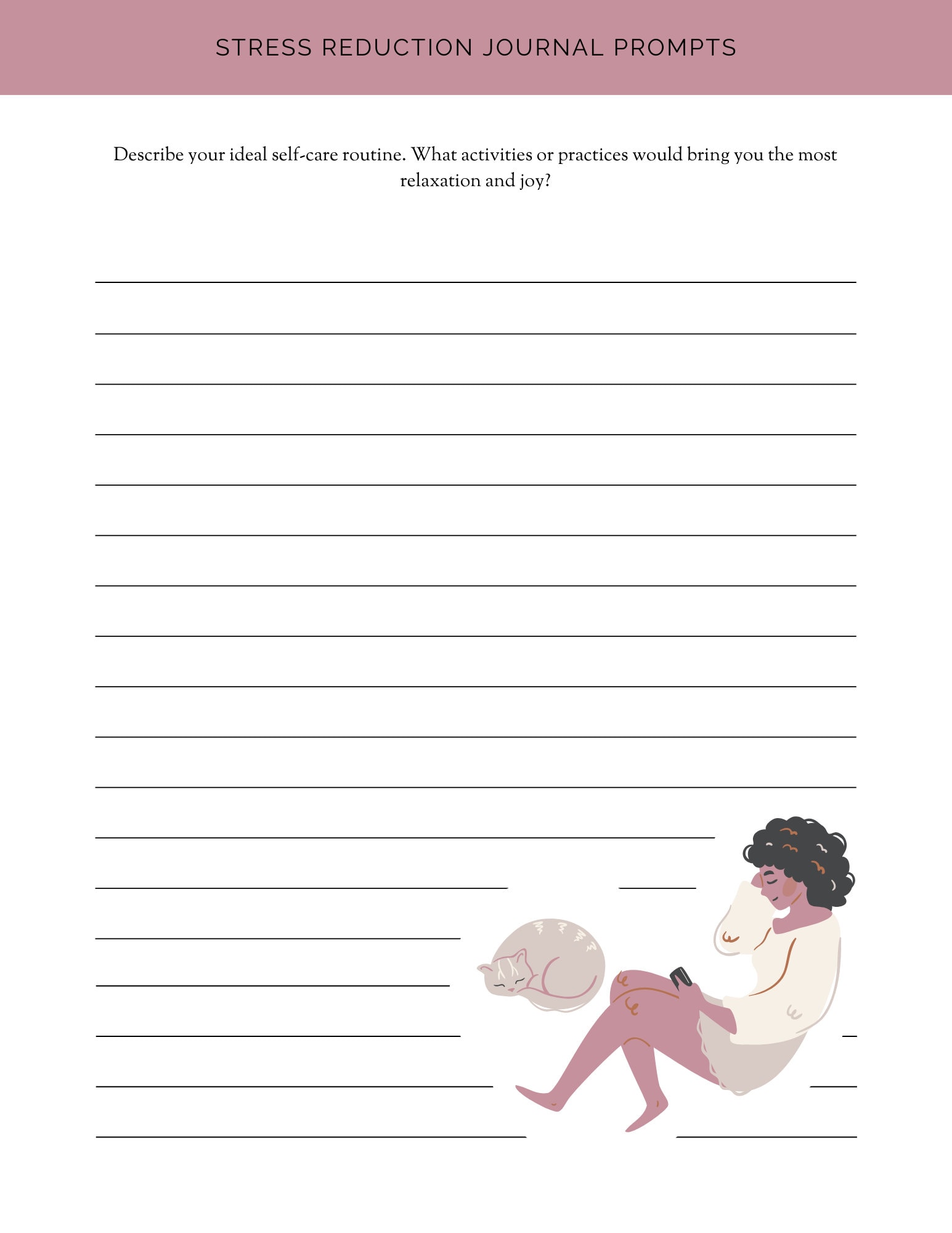 Stress Relief Journal, Tranquil Journals, Digital Download Editable ...