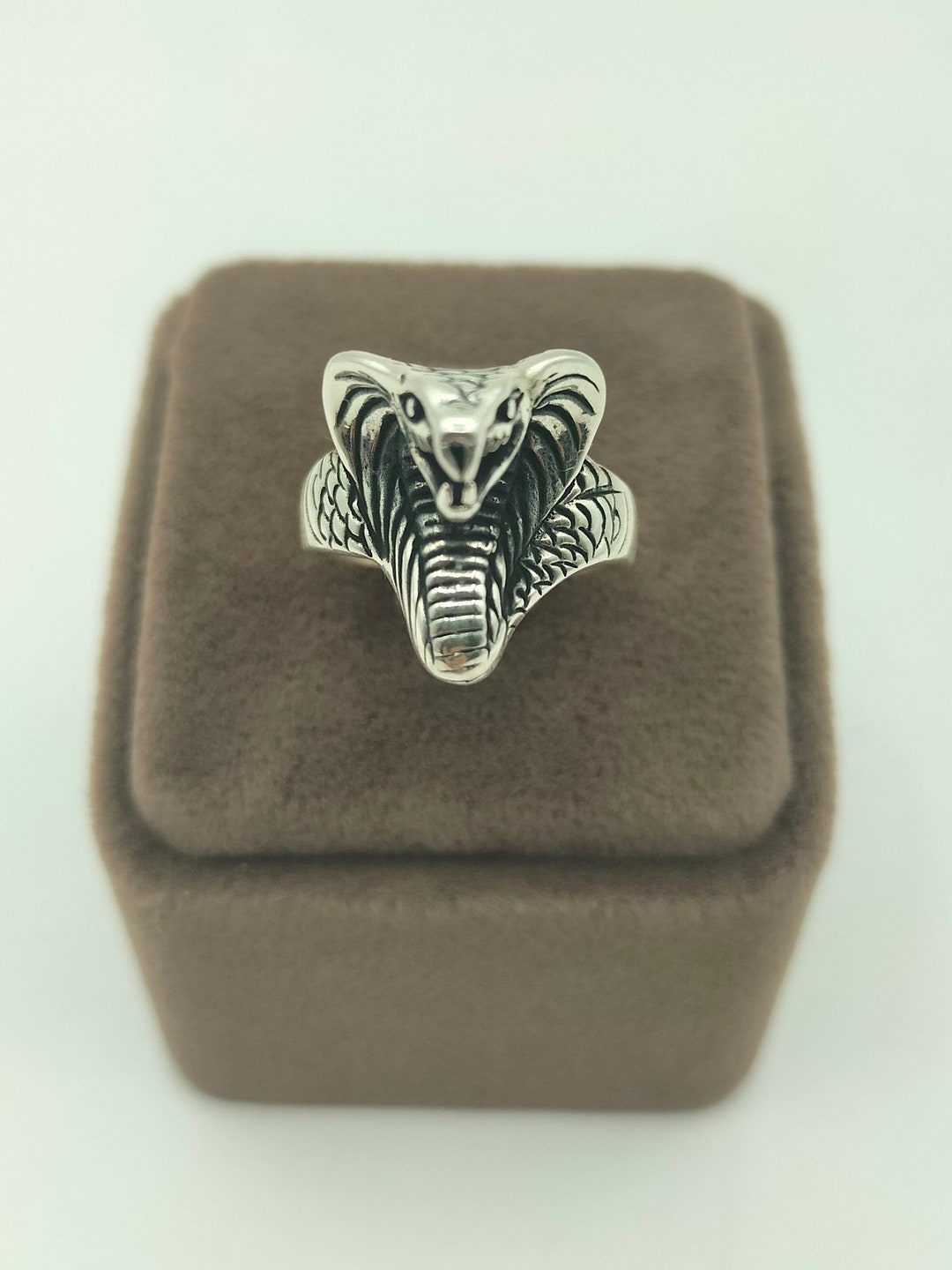 925 Sterling Silver Men's Ring, Cobra Snake Silver Ring, Handmade Men's ...