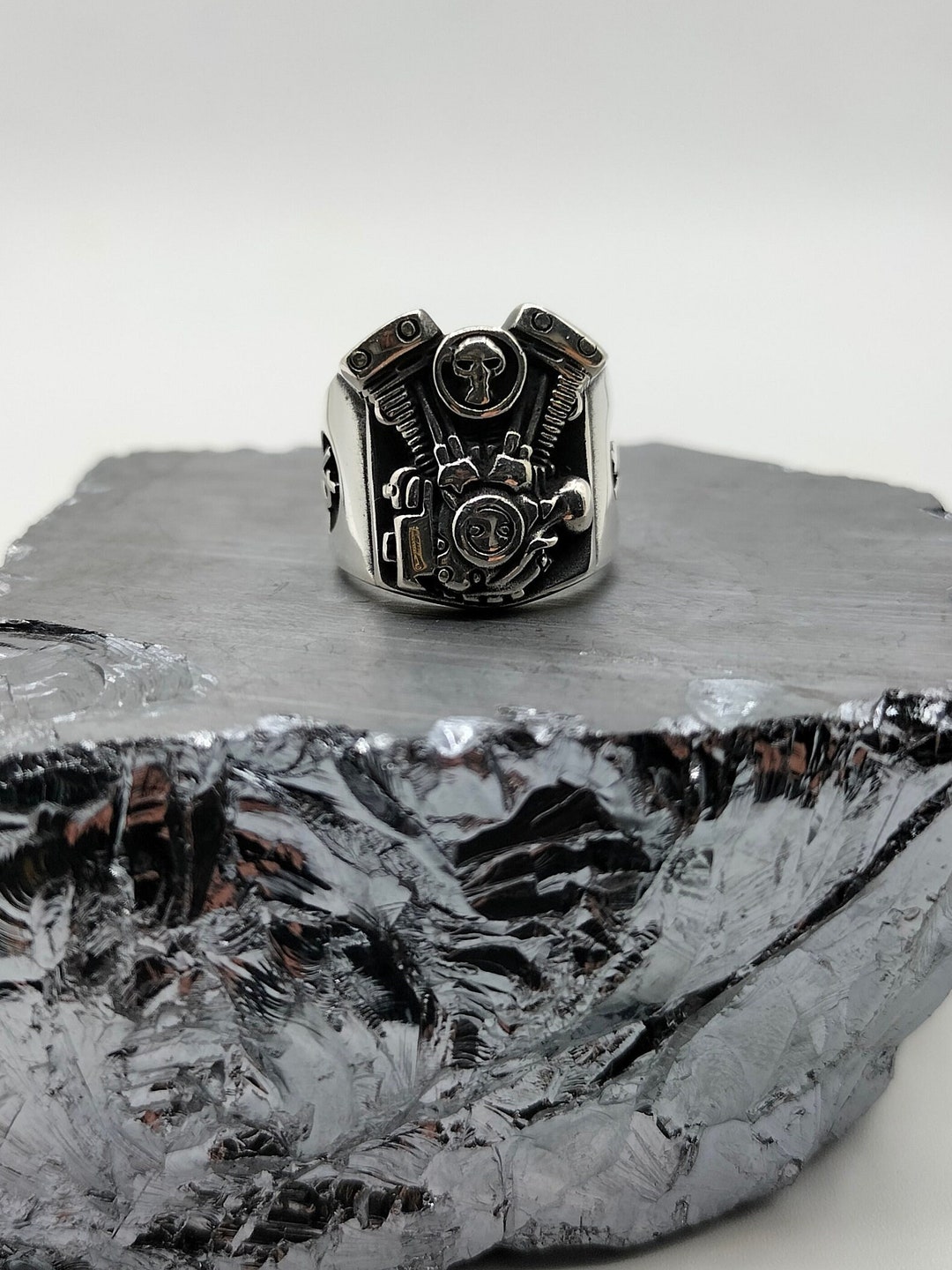 925 Sterling Silver Men's Ring, Skull Skeleton Silver Ring, Handmade ...