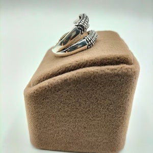 925 Sterling Claw Adjustable Men's Silver Ring,claw Men's Ring ...