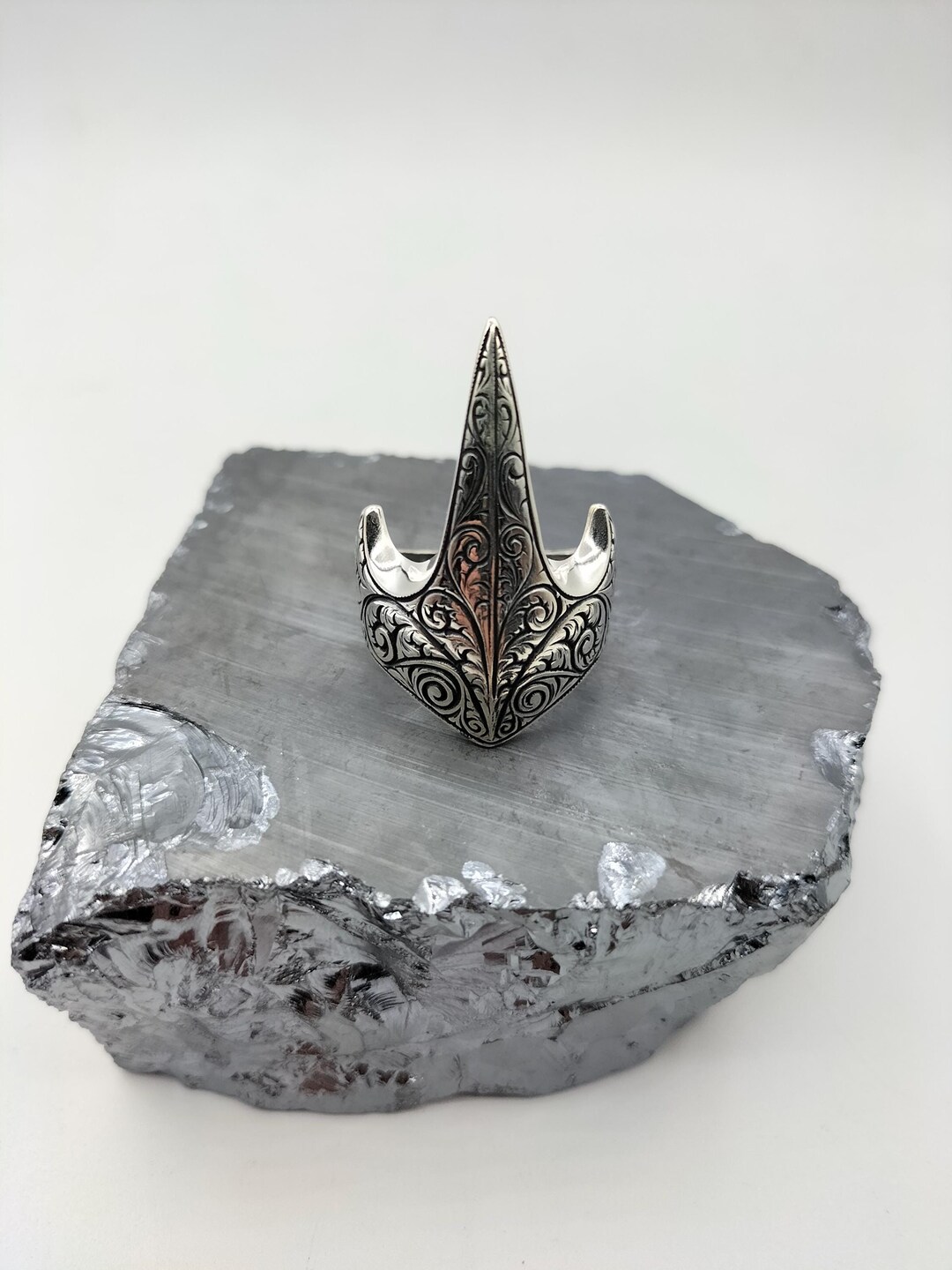 925 Sterling Pure Silver Archer Ring, Ring for Thumb, Engraved Elegant ...