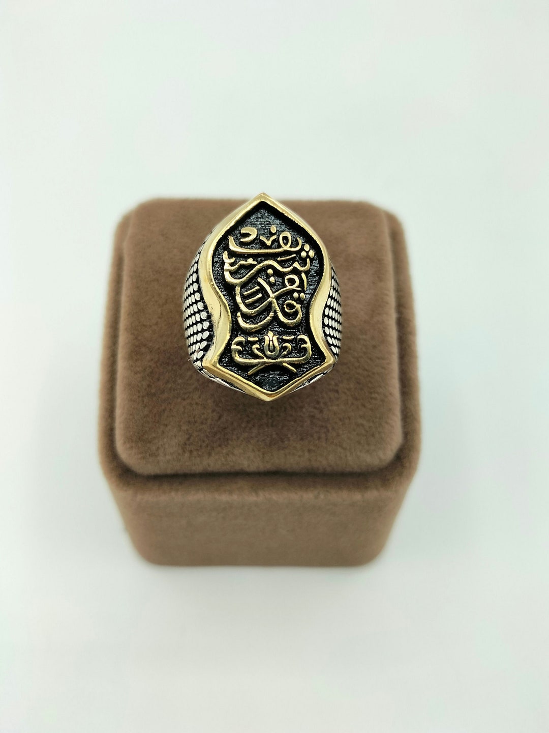 925 Sterling Islamic Silver Men's Ring, Arabic Written Silver Ring ...