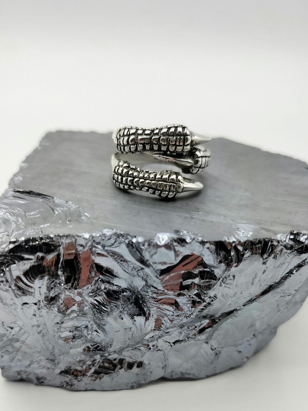 925 Sterling Claw Adjustable Men's Silver Ring,claw Men's Ring ...