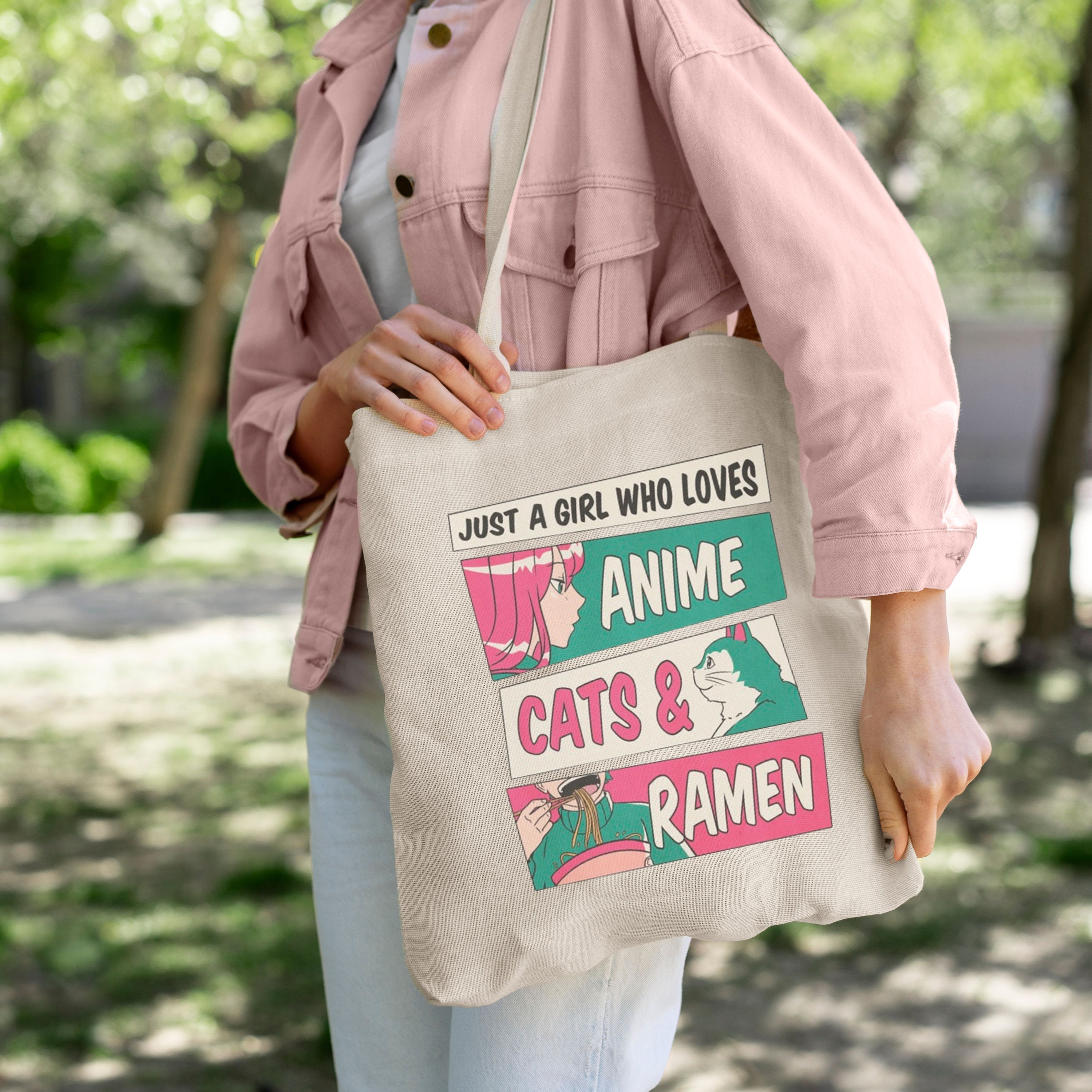 Anime Tote Bag, Anime Merch, Aesthetic School Bag, Funny Anime Tote ...