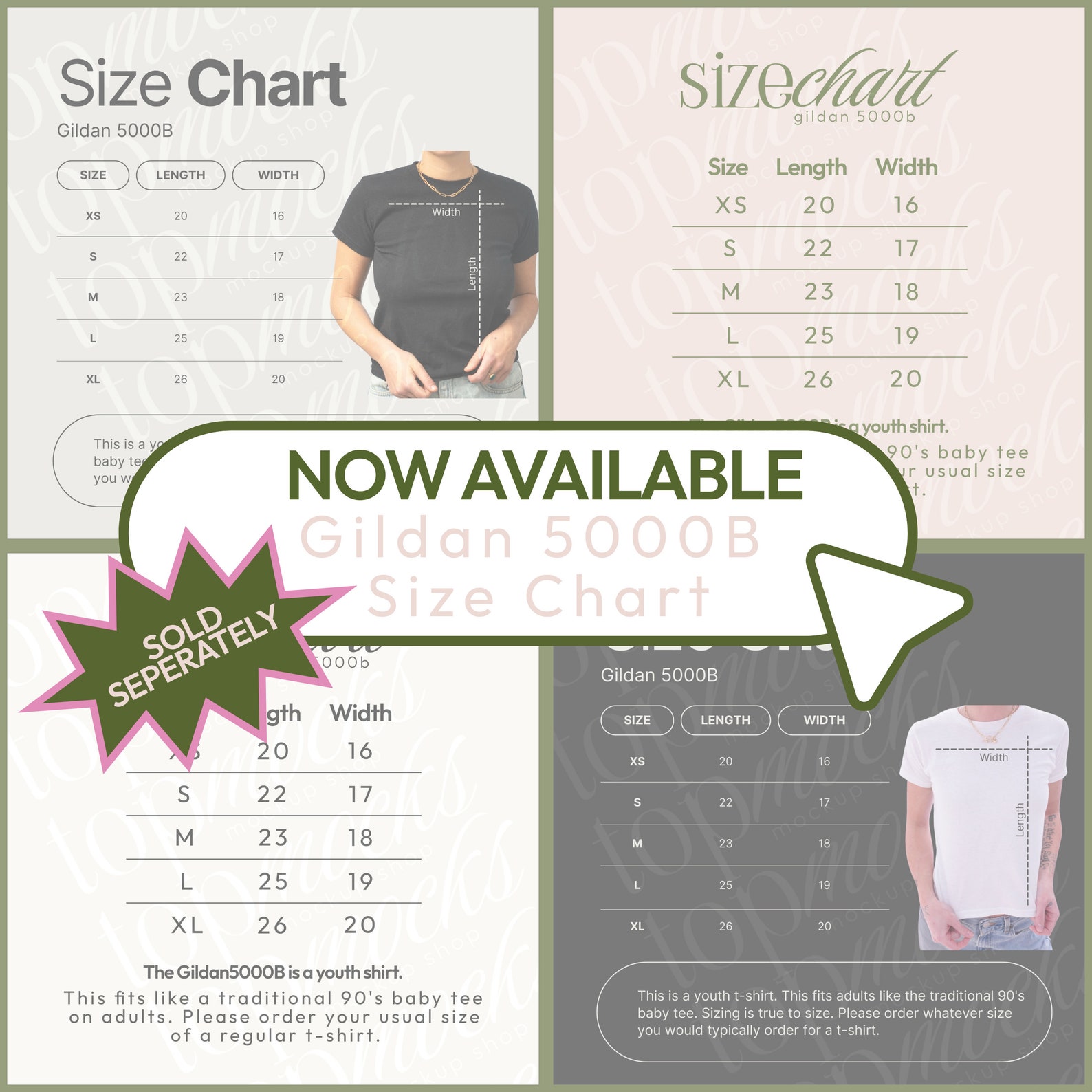 Gildan 5000 B Size Chart, Gildan 5000b Size Guide, 5000b Baby Tee Size ...