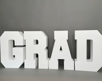 Large GRAD Table Base Foam Letters 30 Tall and 8 Deep Letters ...