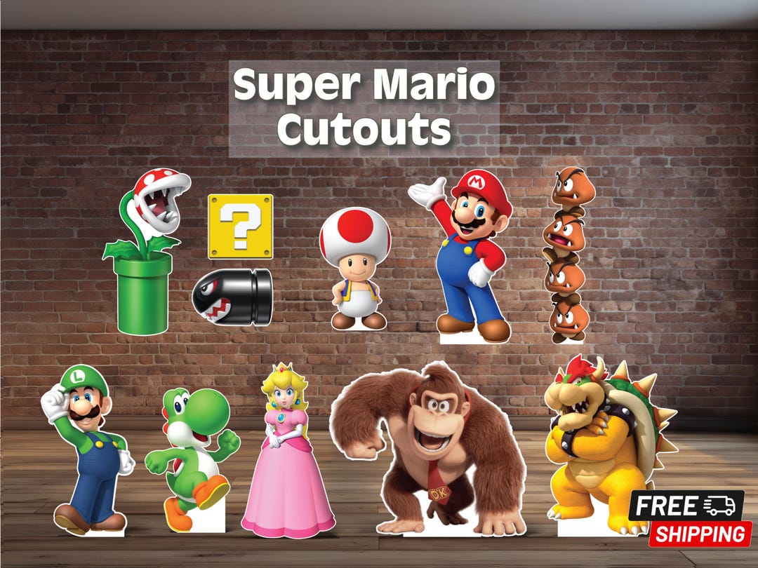 Super Mario Cutout | Mario Birthday Party Decor | Mario and Luigi Party ...