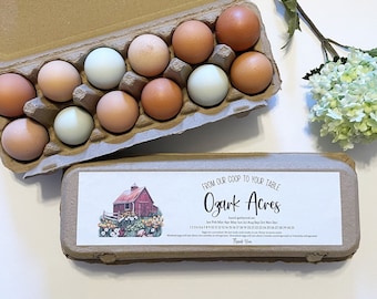 Custom Egg Labels With Coop Name - Personalized Egg Carton Stickers ...