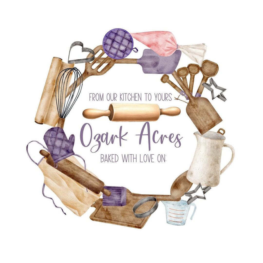 Custom Baking Labels Custom Bakery Name Baking Label Farmhouse Custom ...