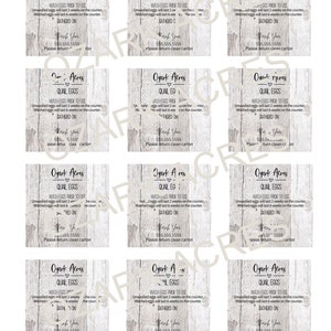 Quail Egg Labels Quail Eggs Quail Custom Label Farmhouse Custom Labels ...